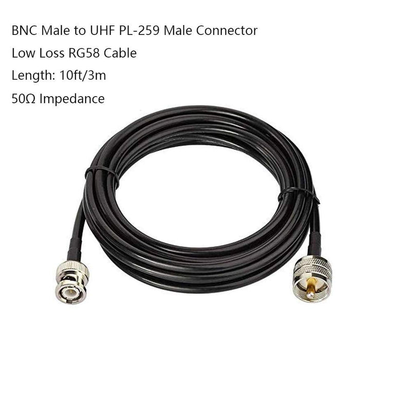 OLOEY BNC Male to UHF PL-259 Male RG58 Cable 10ft/3m for CB Ham Two Wa– LeoForward Australia