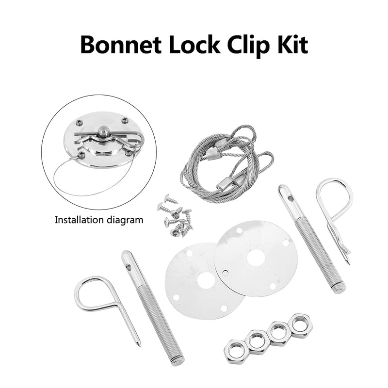 Watris Veiyi Hood Pins for Truck - 4in Threaded Engine Hood Pin Plate ...