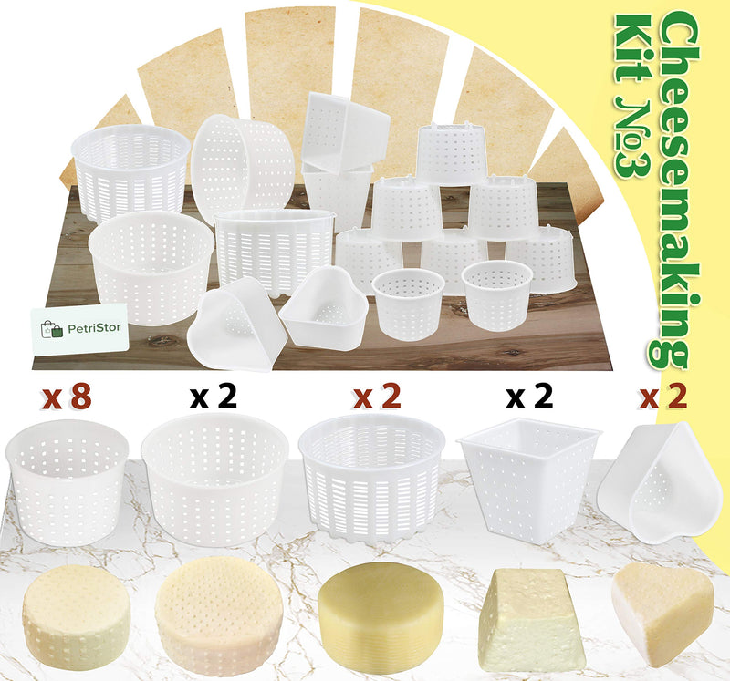 16 Pcs Soft Cheese Making Kit for Beginners - Small Cheese Molds - Cre ...