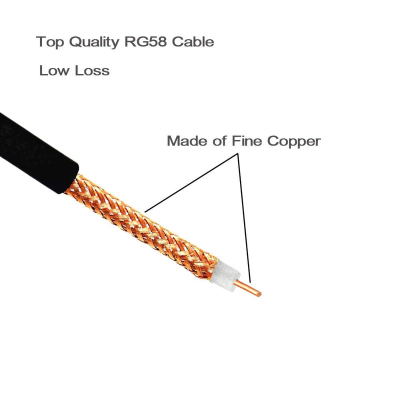 OLOEY BNC Male to UHF PL-259 Male RG58 Cable 10ft/3m for CB Ham Two Wa ...