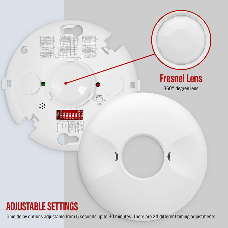 ENERLITES Low Voltage Ceiling Sensor Pir Occupancy Motion Detector, 36 ...